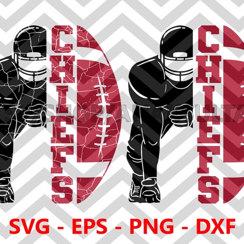Chiefs Bundle Distressed Football Half Player Svg Chiefs Team - Etsy