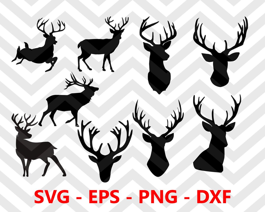 Deer SVG, Deer Svg Silhouette Cut Files, Vector Deer Clipart, Deer Svg ...