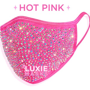 Bling Face Mask, Rhinestone Face Mask by LUXIE, Soft Cotton, Adjustable ...