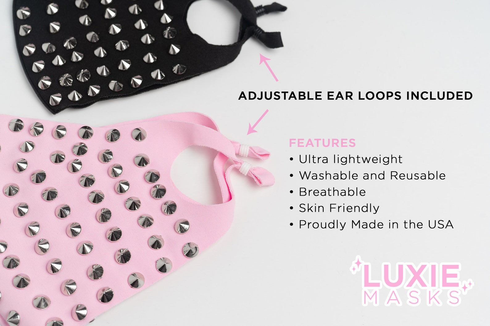 Studded Face Mask Spike Face Mask Made in the USA - Etsy