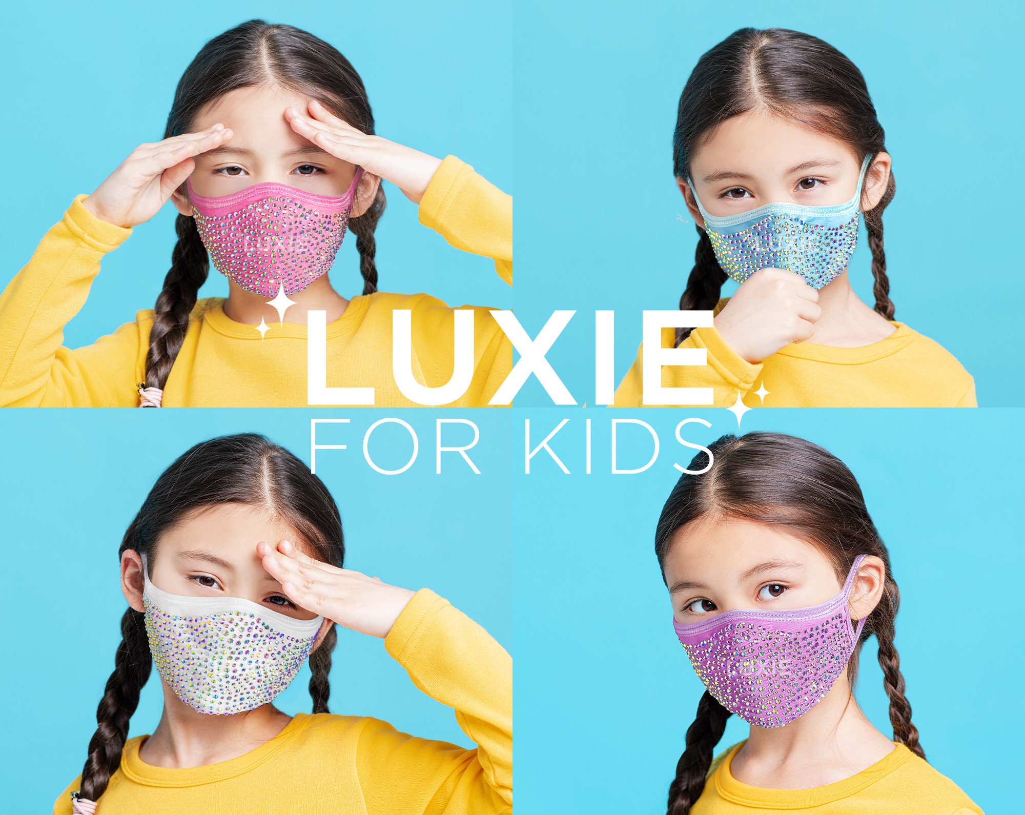 KIDS BLING Rhinestone Face Mask With Filter Pocket | Face Mask for Kids ...