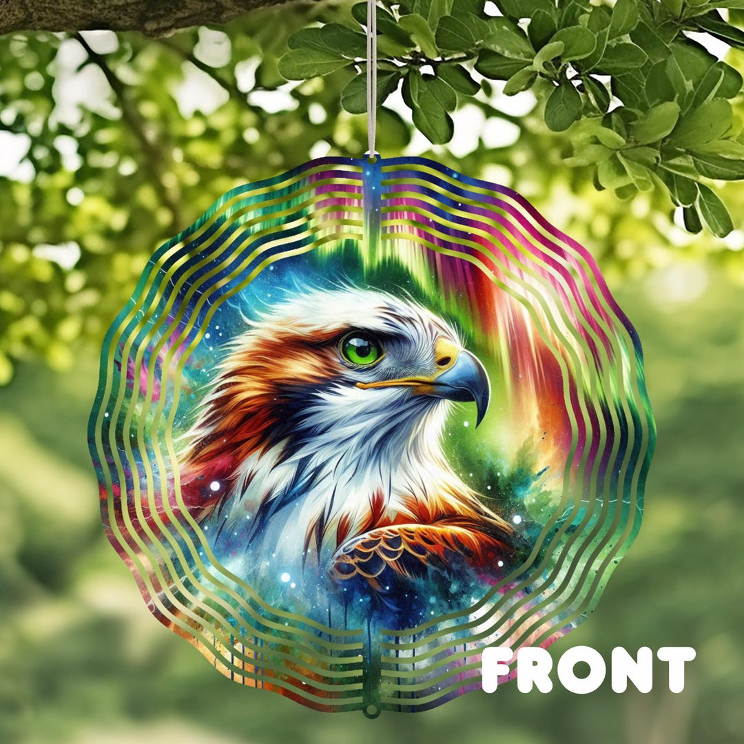 Hawk Wind Spinner: Northern Lights Aluminum Garden Decor - Etsy