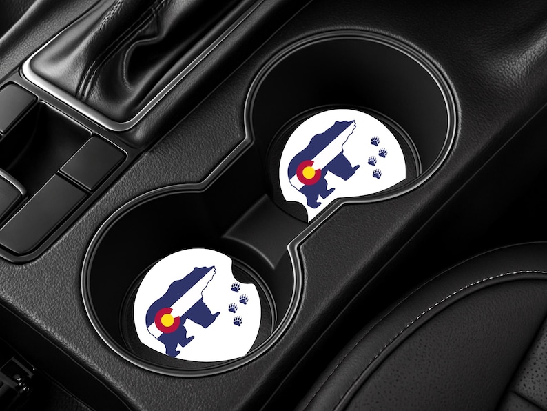 Car Cup Coasters: Colorado Bear Design (sandstone, Set of 2) - Etsy