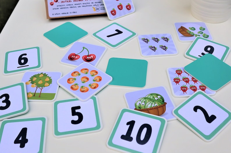 Juego de memoria Números y conteo Matemáticas Regalo | Etsy