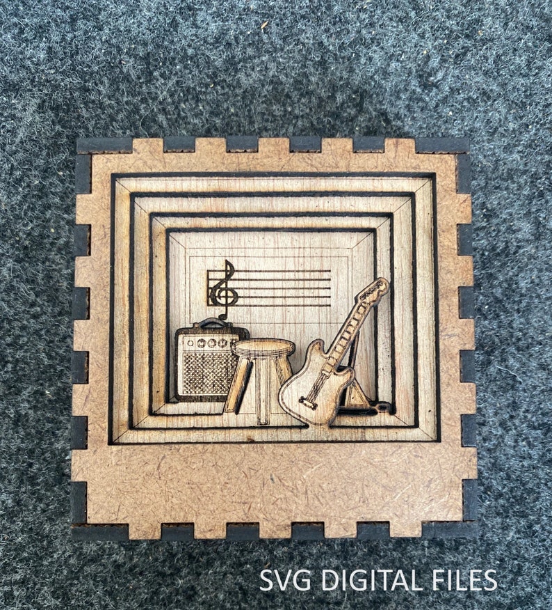 SVG Music Shadow Box Laser Cut Files - Etsy