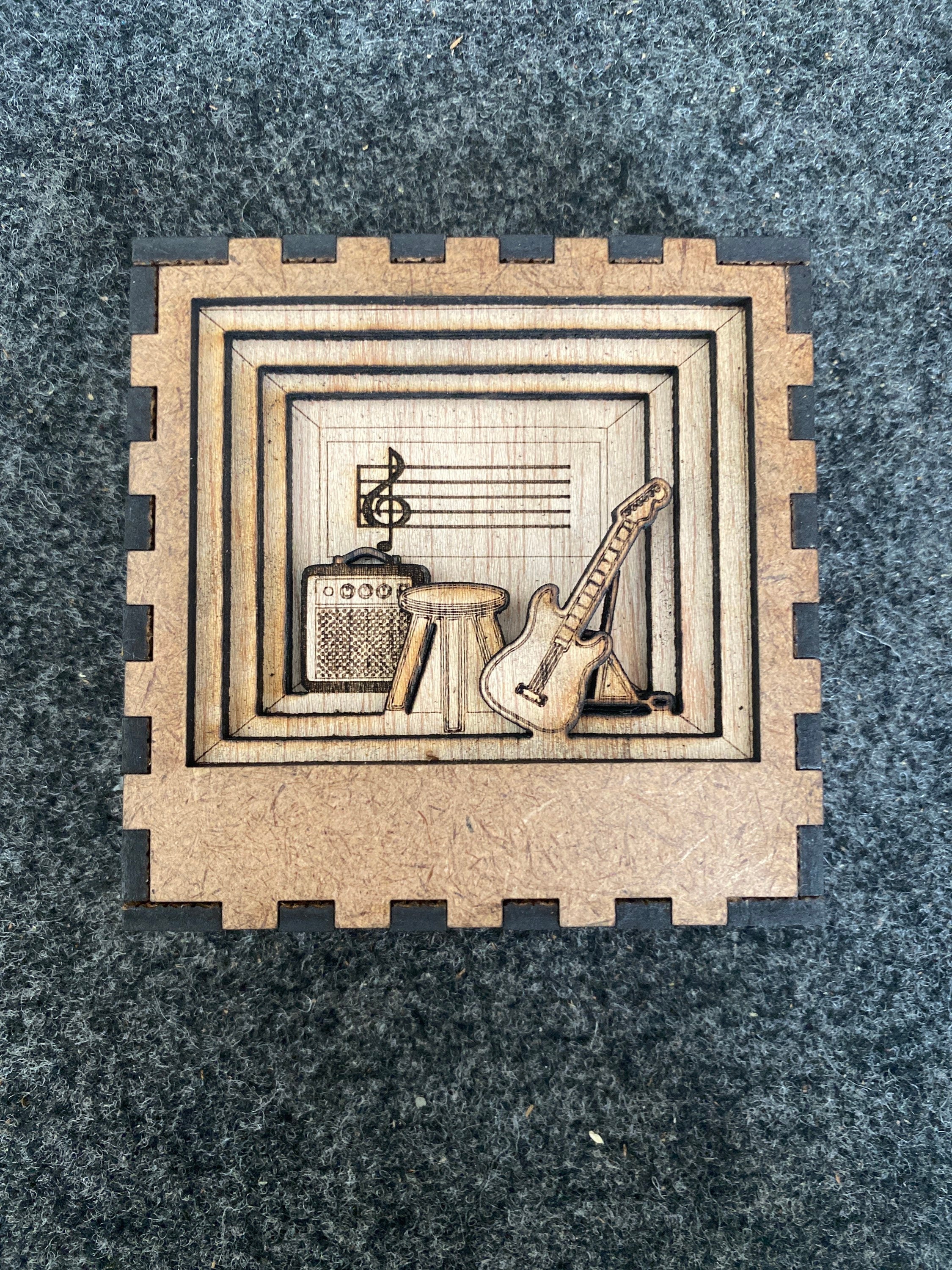 SVG Music Shadow Box Laser Cut Files - Etsy