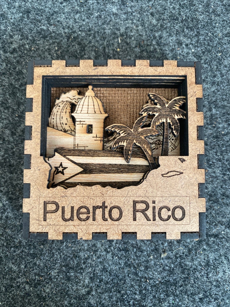 SVG Puerto Rico Shadow Box Laser Cut Files - Etsy