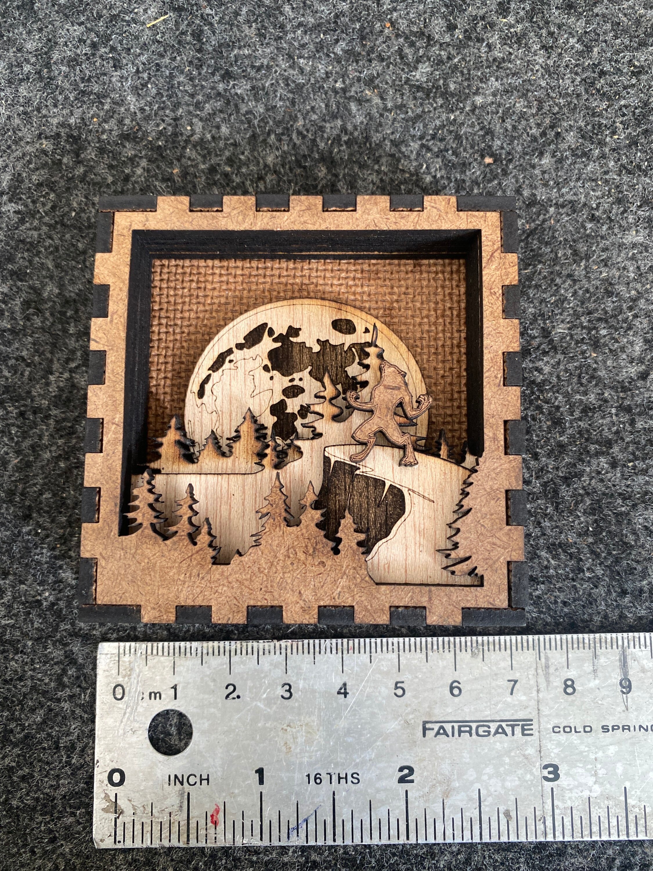 SVG Werewolf Shadow Box Laser Cut Files - Etsy