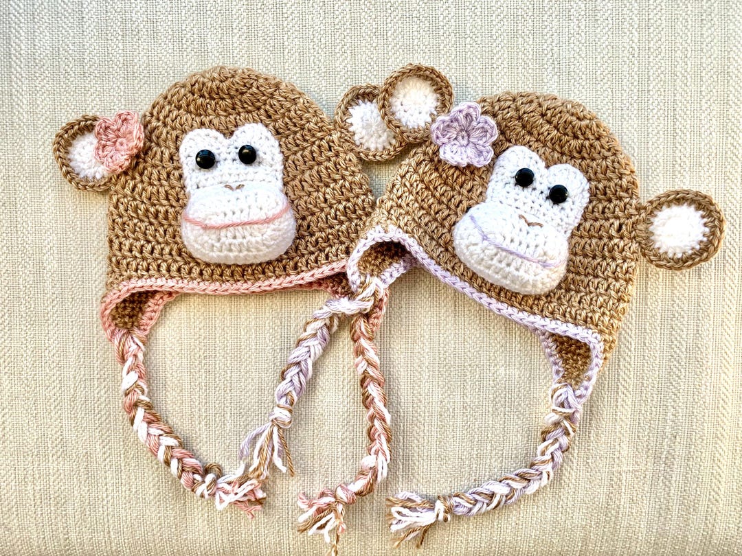 Cute Monkey Baby Hat - Handmade Crochet - Etsy