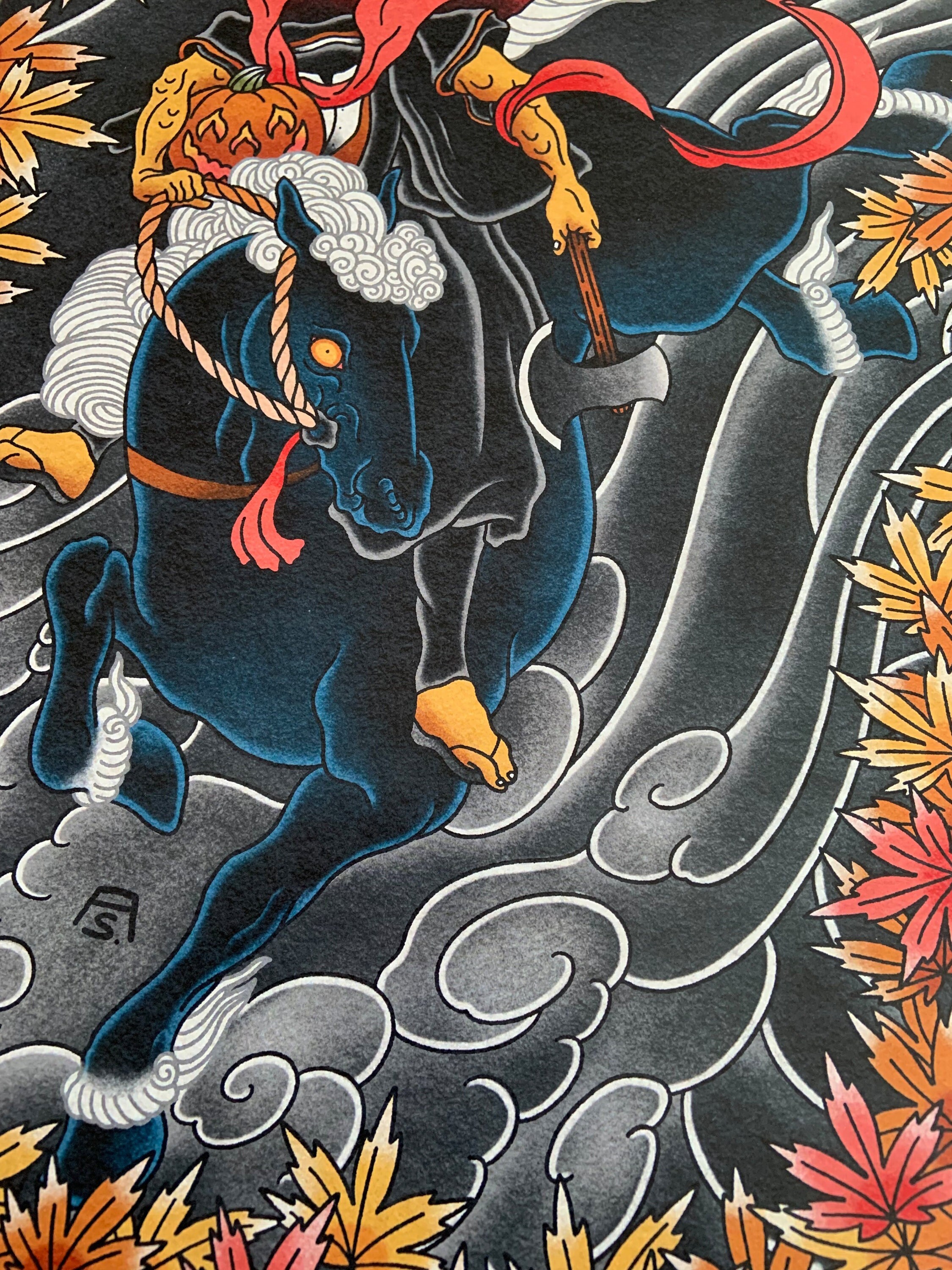 Headless Horseman-Tattoo-Flash-Print by Alexander Stiller - Etsy.de