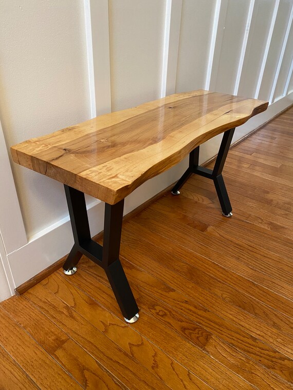 Live Edge Ash Wooden Bench - Etsy