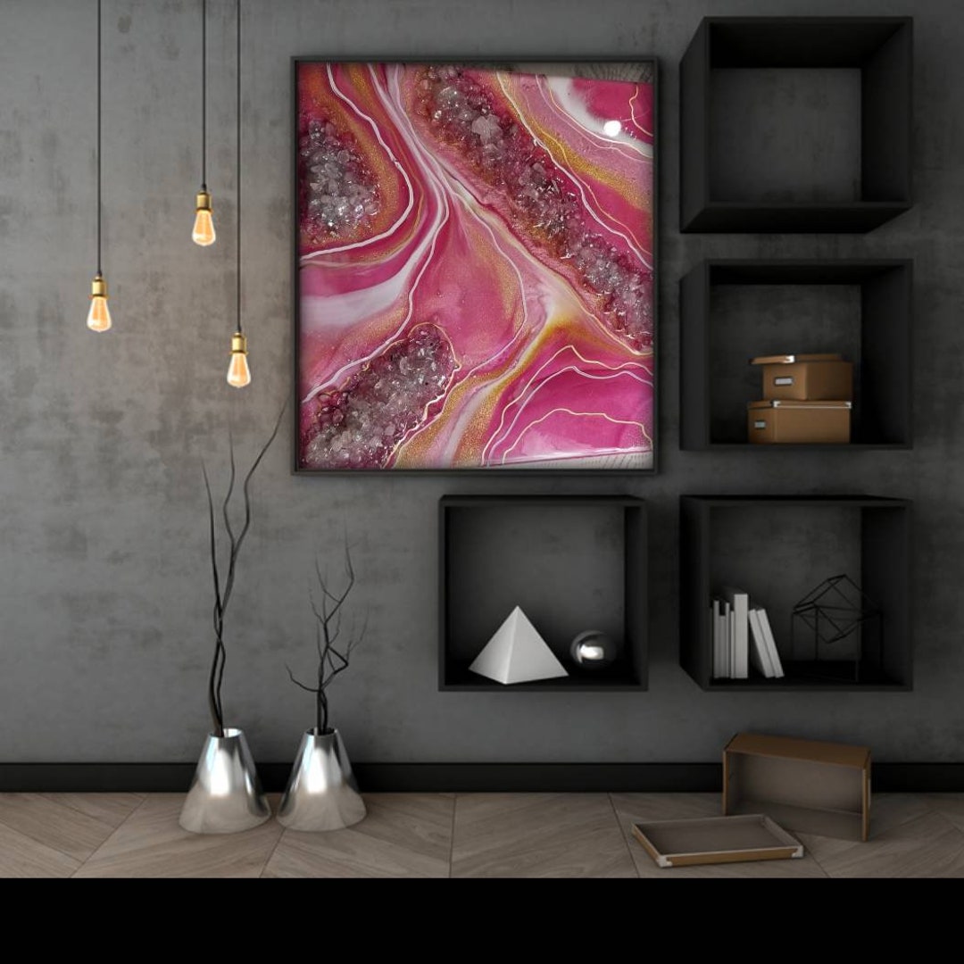 Goede Resin Art With Natural Rose Quartz Crystals - Etsy