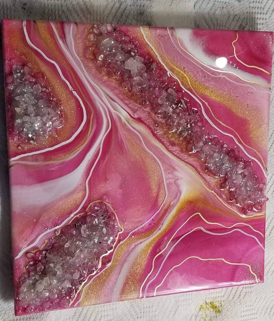 Goede Resin Art With Natural Rose Quartz Crystals - Etsy