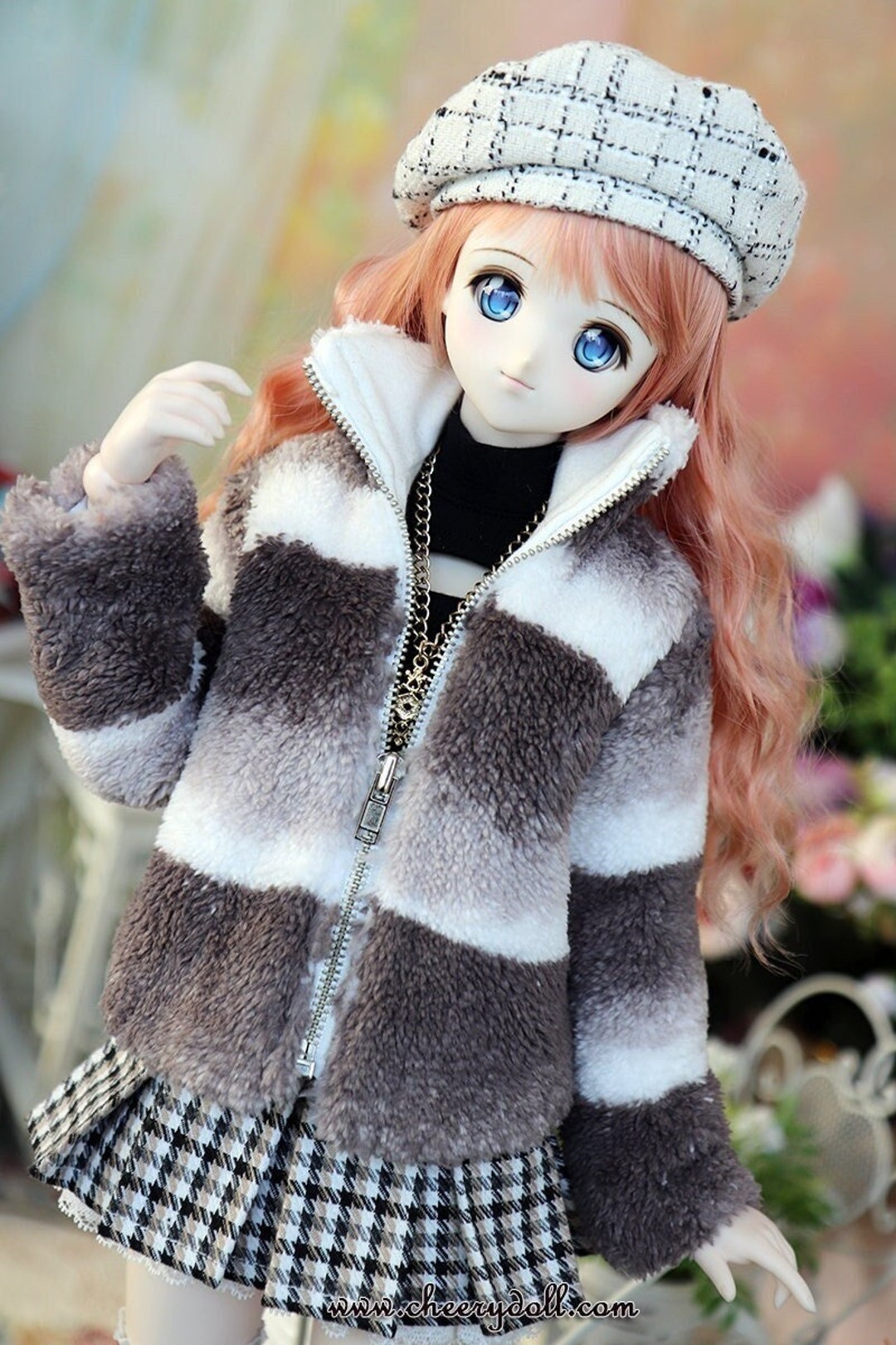 DD, Smart Doll Dress Set-high Neck Eco Fur Coat Set -brown - Etsy
