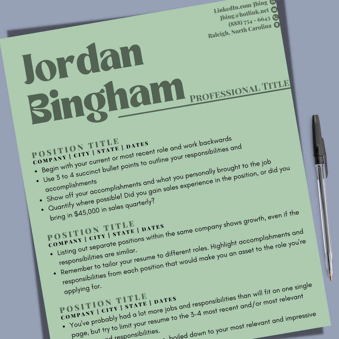 Green Resume Template Professional Resume Template Standout Resume ... Green Resume Template Professional Resume Template Standout Resume ...