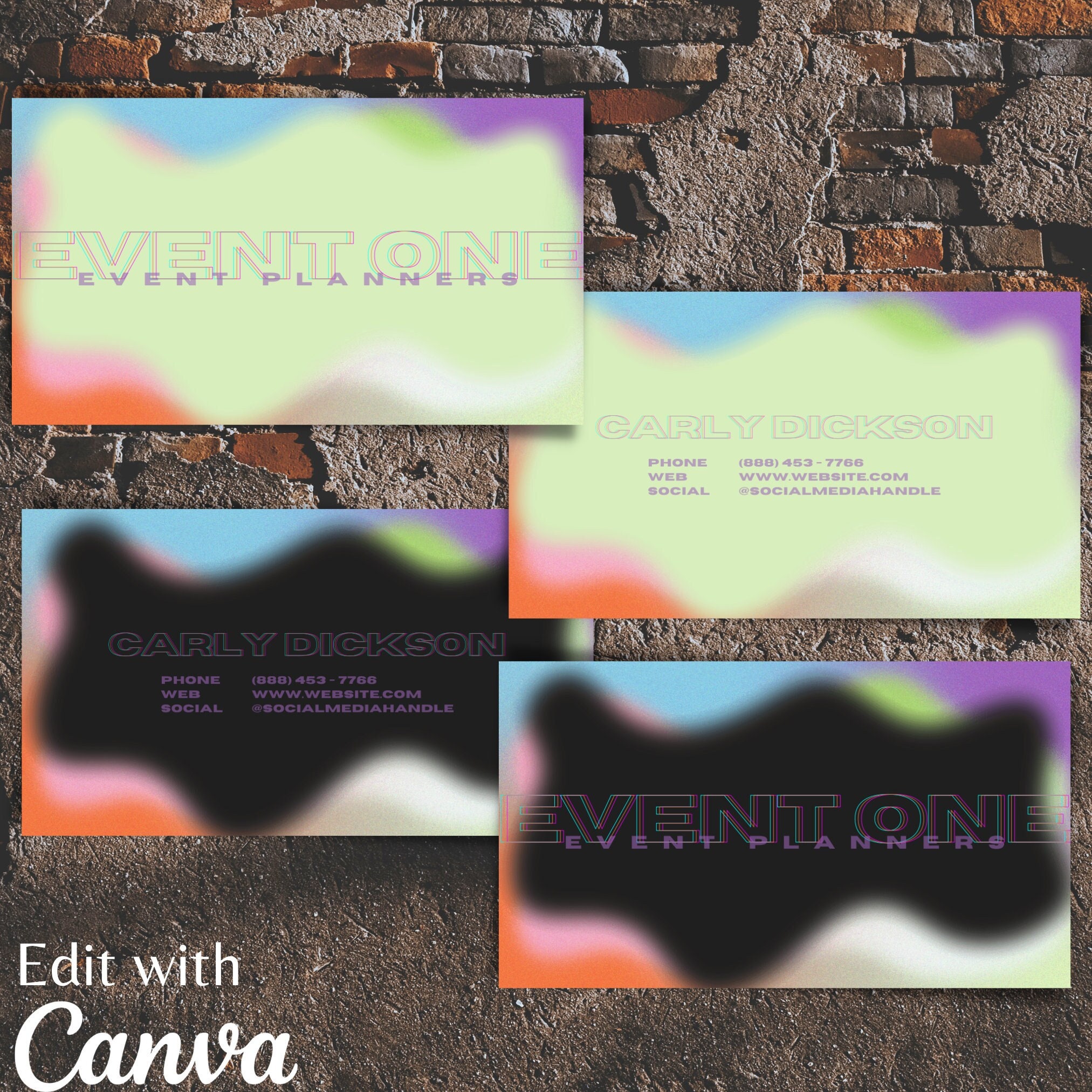 Unique Printable Business Cards - Entertainment, DJ, Event Planner ...