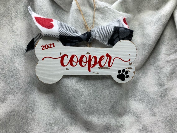 Ornament Personalized Dog Bone Gift Tag Stocking Stuffer - Etsy