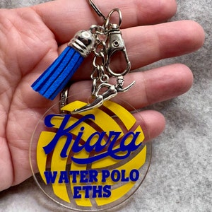 Keychain, WATER POLO 2" Acrylic Personalized, Water Polo Gift, Water ...