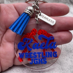 Keychain, WRESTLING Acrylic Personalized, Wrestling Gift, Wrestling ...