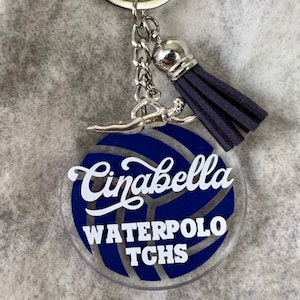 Keychain, WATER POLO 2" Acrylic Personalized, Water Polo Gift, Water ...