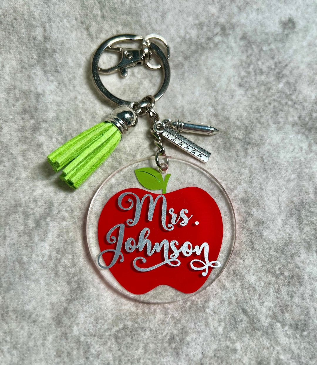 Keychain, TEACHER 2" Acrylic Personalized, Teacher Gift, Custom Teacher ...