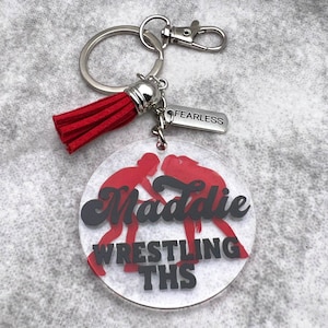 Keychain, WRESTLING Acrylic Personalized, Wrestling Gift, Wrestling ...