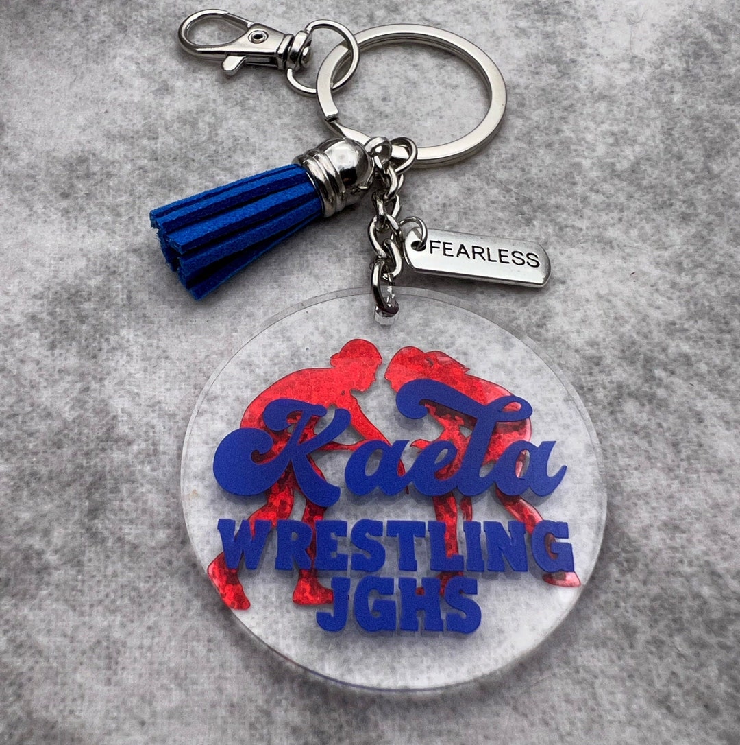 Keychain, WRESTLING, 2" Acrylic Personalized, Wrestling Gift, Wrestling ...