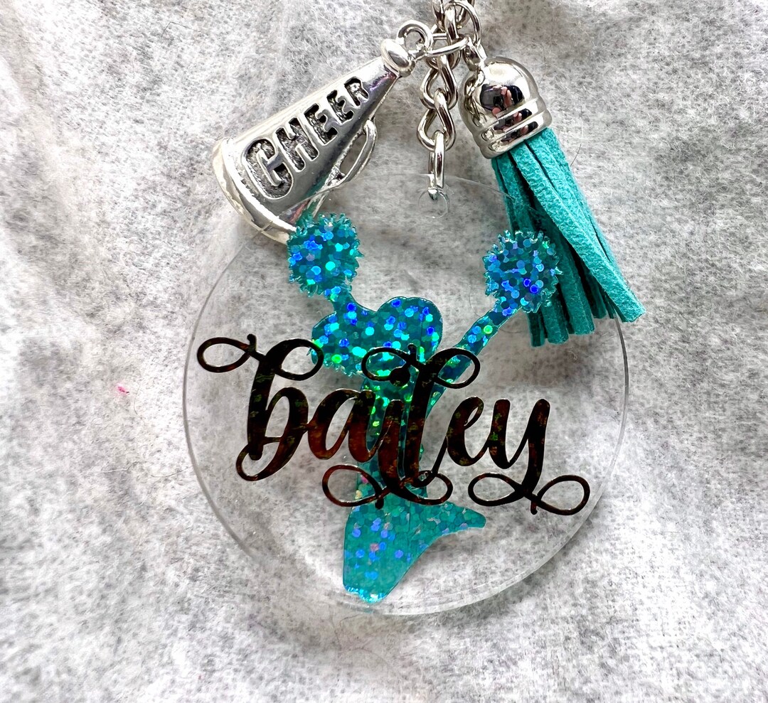 Keychain, CHEERLEADER 2" Acrylic Personalized, Cheerleader Gift ...