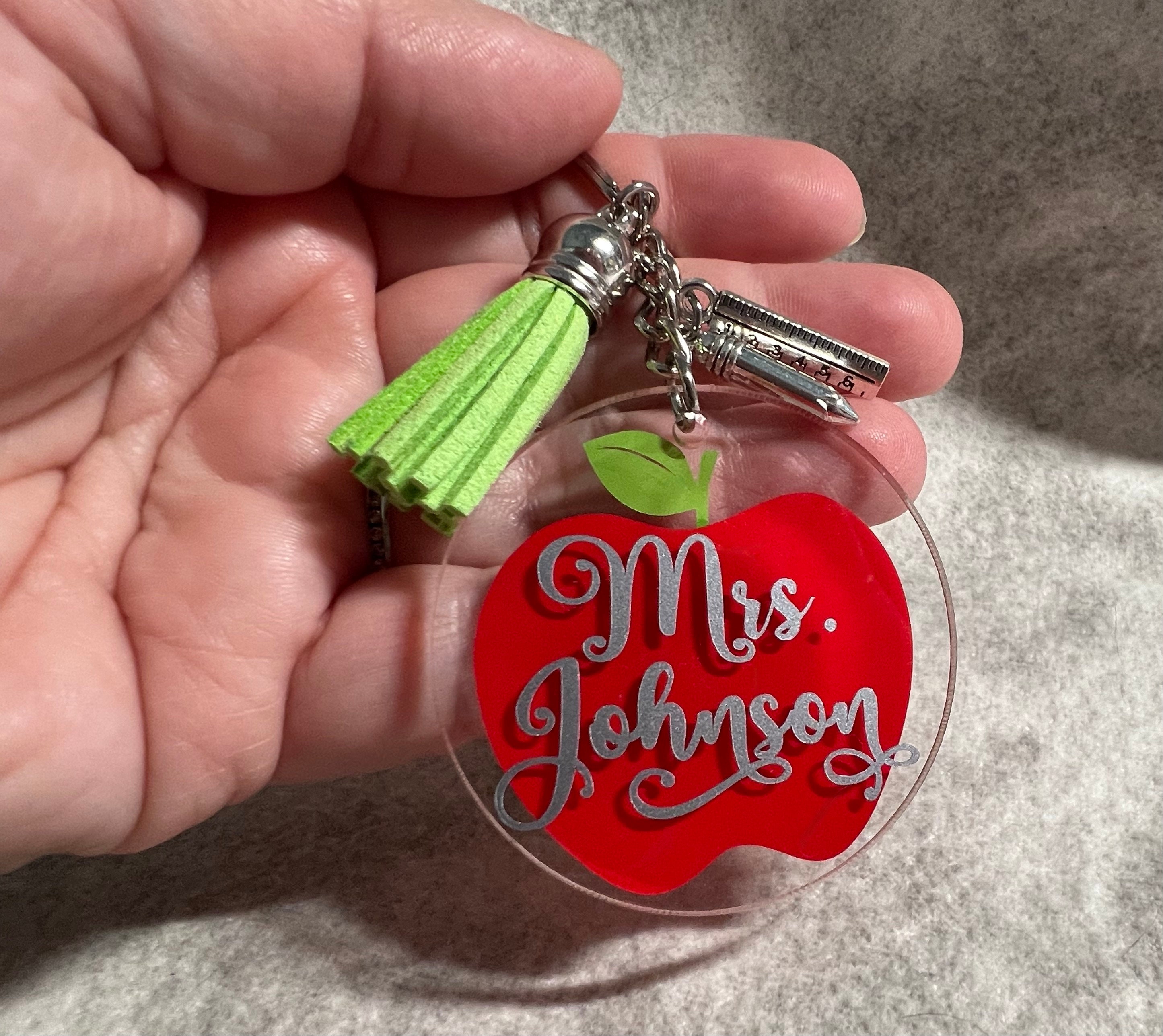 Keychain, TEACHER 2" Acrylic Personalized, Teacher Gift, Custom Teacher ...