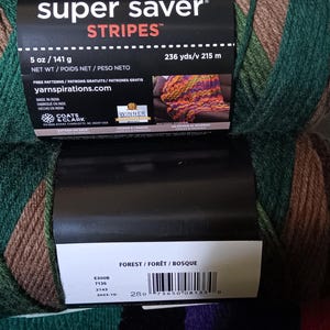 Red Heart Super Saver in Forest Stripe #7136 5oz 3 Skein Lot 4ply ...