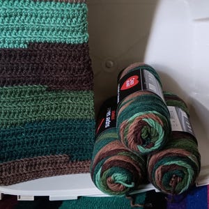 Red Heart Super Saver in Forest Stripe #7136 5oz 3 Skein Lot 4ply ...