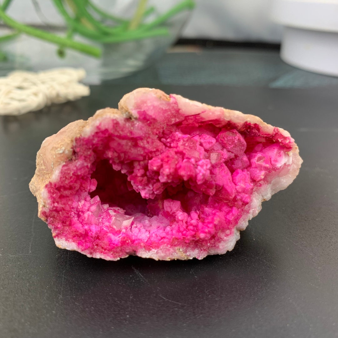 Natural Agate Crystal Caves, Plated Pink Irregular Agate Crystal Cave ...