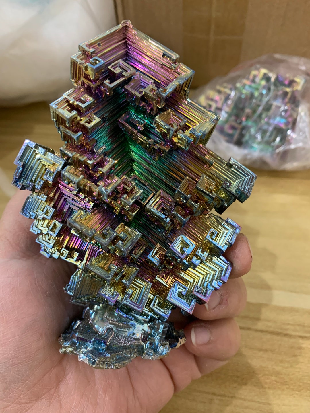 Crystal Bismuth Bismuth Metalcrystal Rainbow Bright Metal Mineral ...