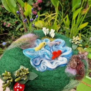 Needle Felted Fishing Mouse. Fishing Mouse. Mouse With Fish Pond. - Etsy