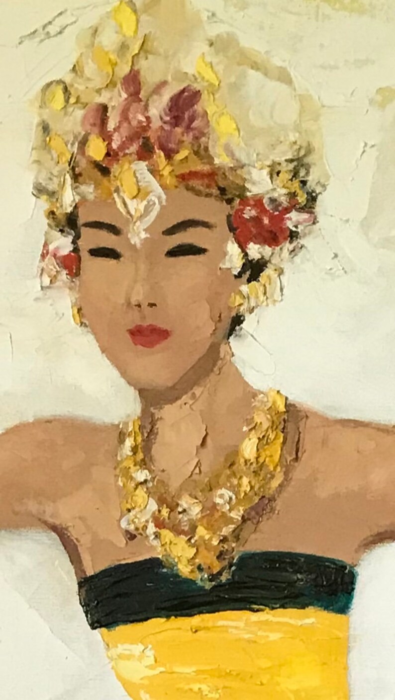Large Oil Painting of a Balinese Dancer - Etsy