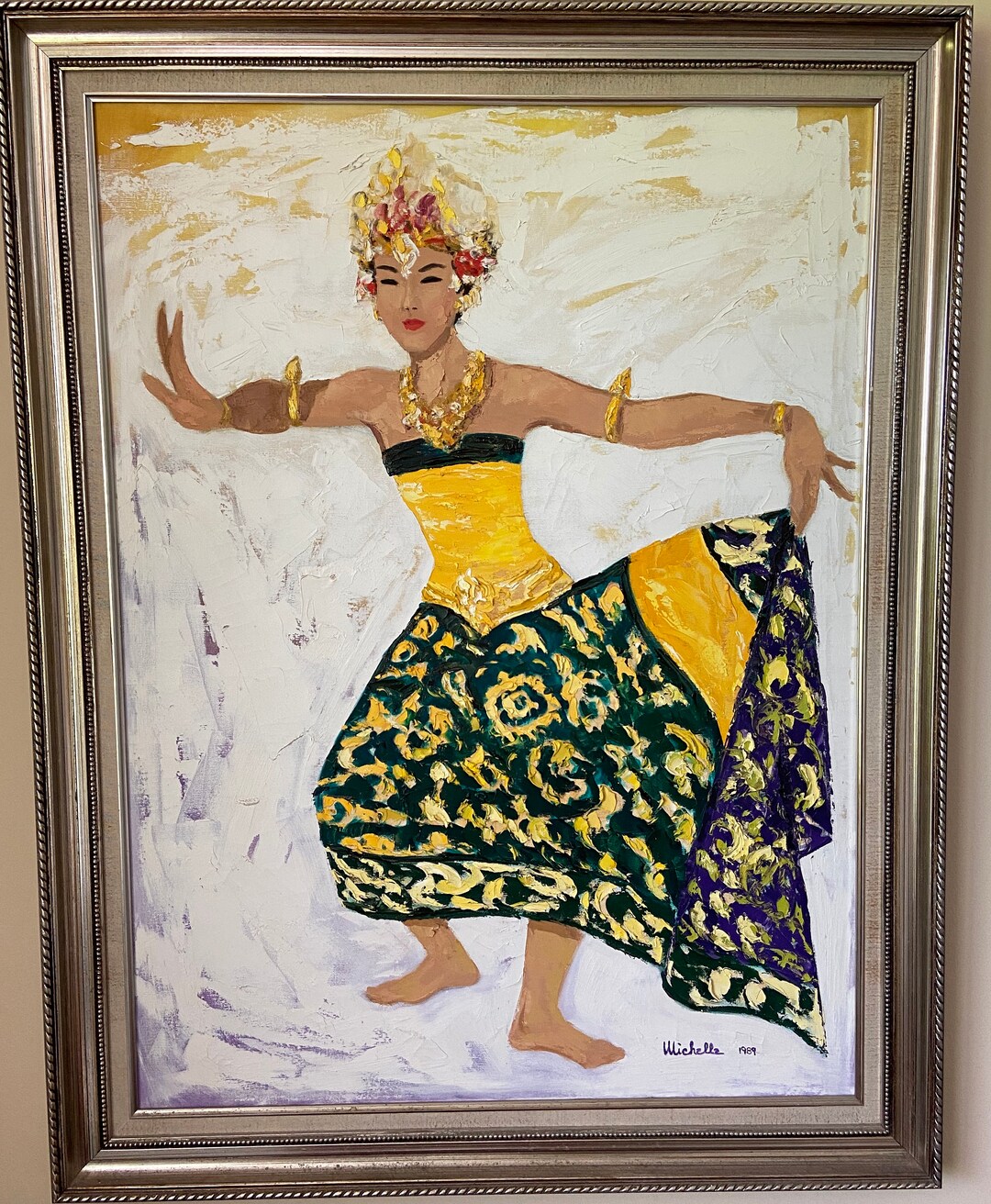 Large Oil Painting of a Balinese Dancer - Etsy