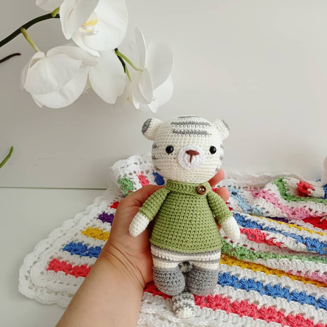 Cute Cuddle White Tiger, Crochet Tiger, Amigurumi Tiger, Gift for Your ...