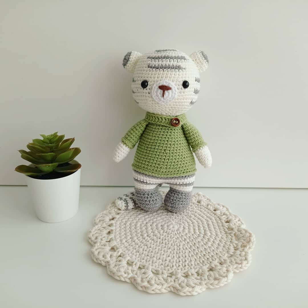Cute Cuddle White Tiger, Crochet Tiger, Amigurumi Tiger, Gift for Your ...