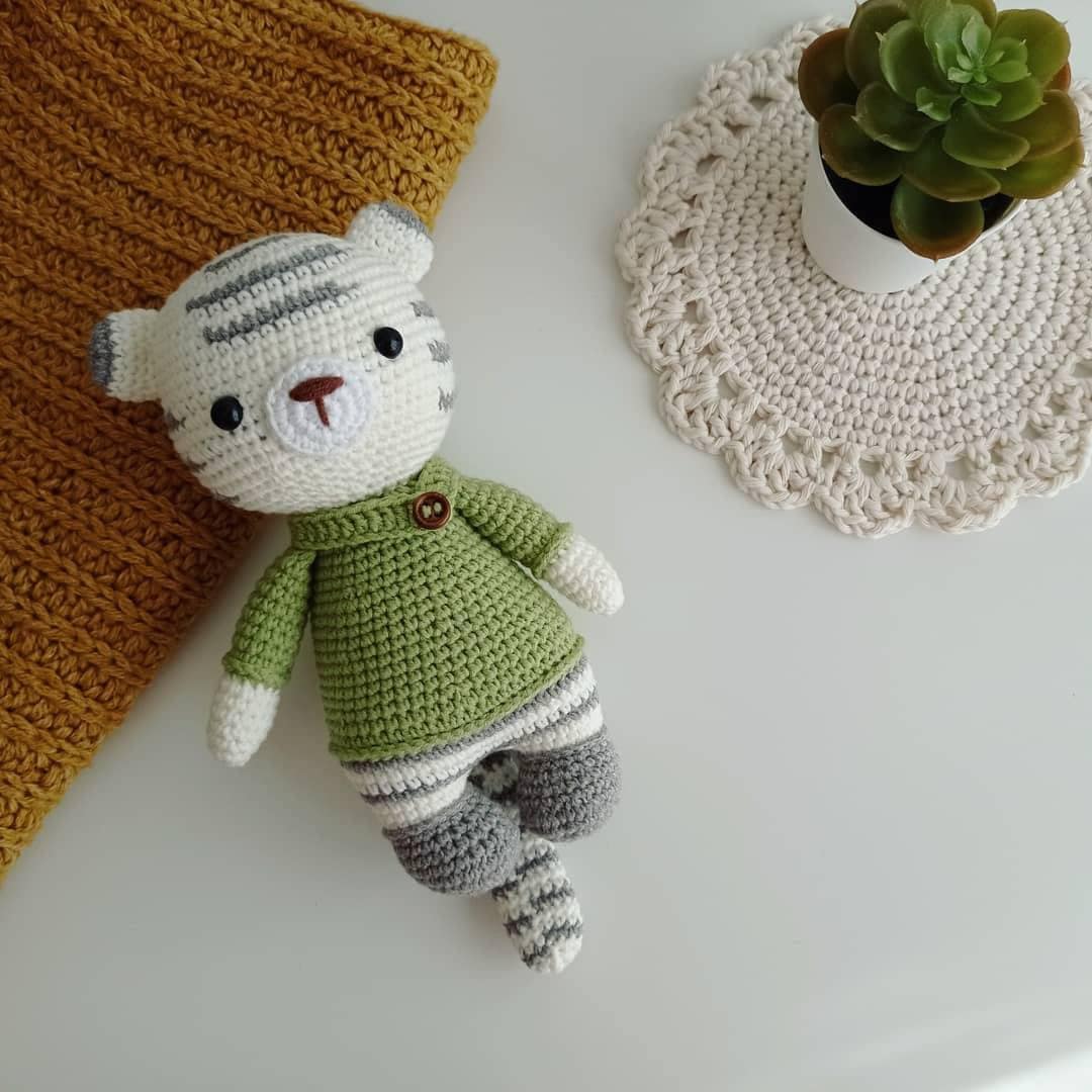 Cute Cuddle White Tiger, Crochet Tiger, Amigurumi Tiger, Gift for Your ...