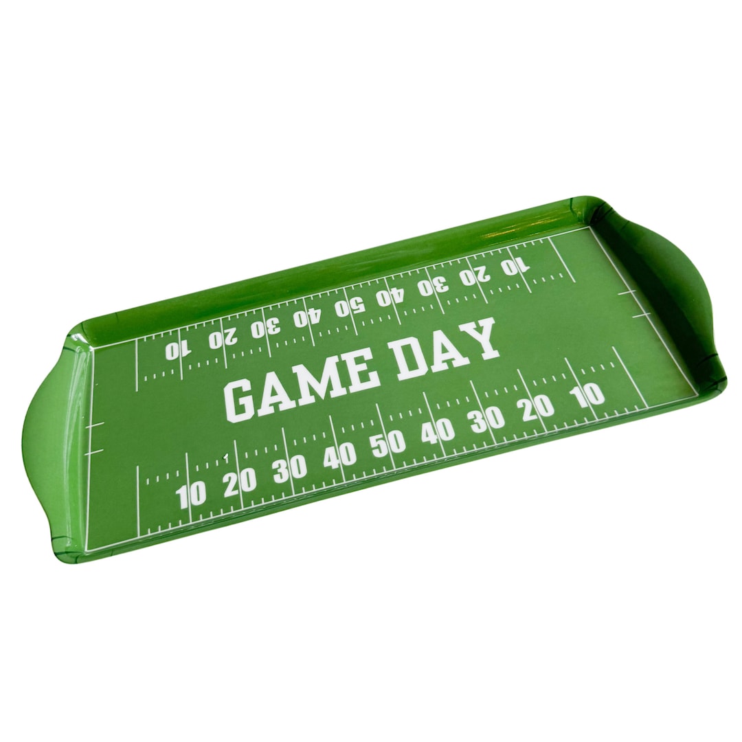 Green Football Gameday Melamine Party Food Tray Sueprbowl Party Tray ...