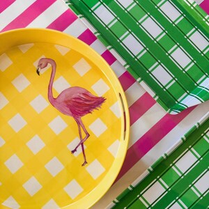 Green Plaid Gingham Reusable Melamine Party Tray for Appetizers ...
