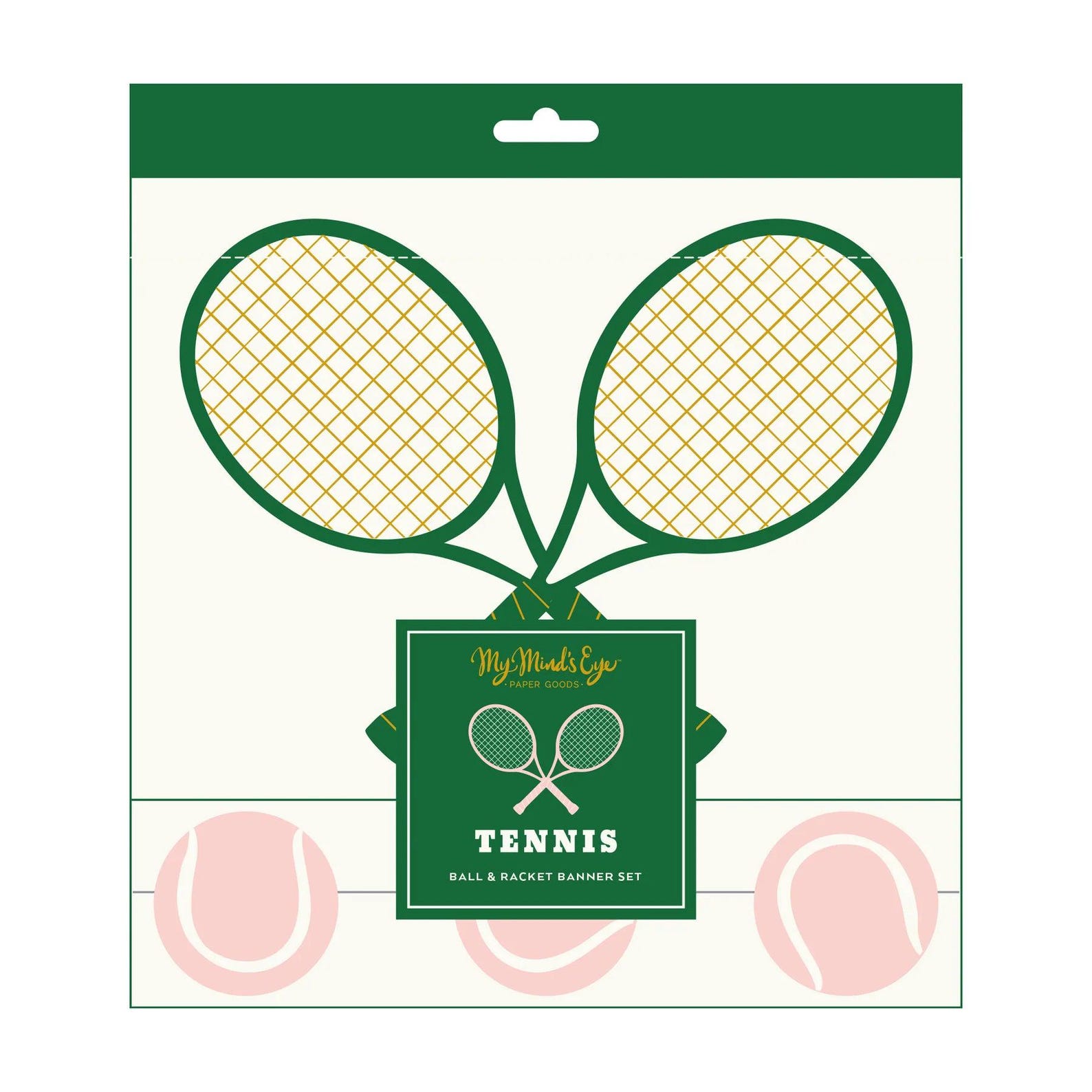 Tennis Racket & Ball Banner Set – 2-piece Tennis Party Decoration for ...