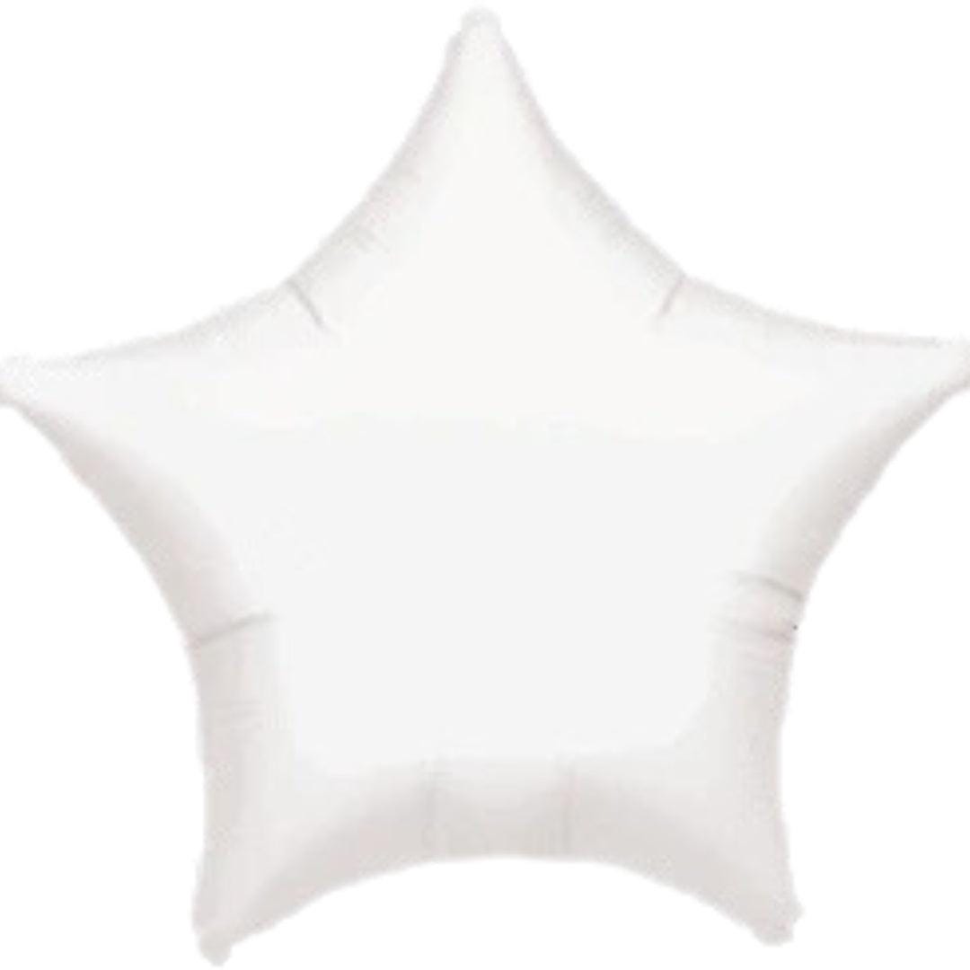 19" Metallic White Star Balloon for New Year's, Graduations & Star ...