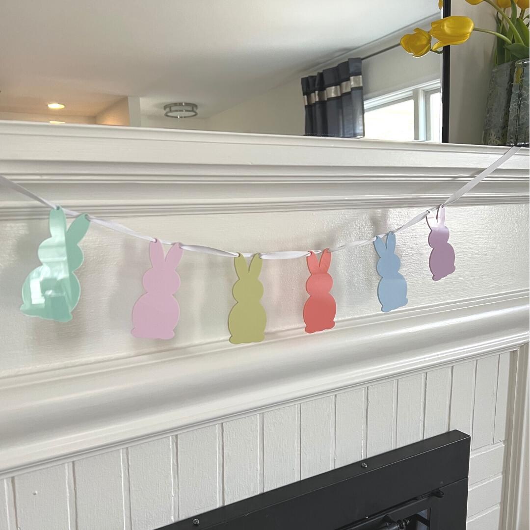 Pastel Acrylic Easter Bunny Garland – Reusable Seasonal Decor - Etsy