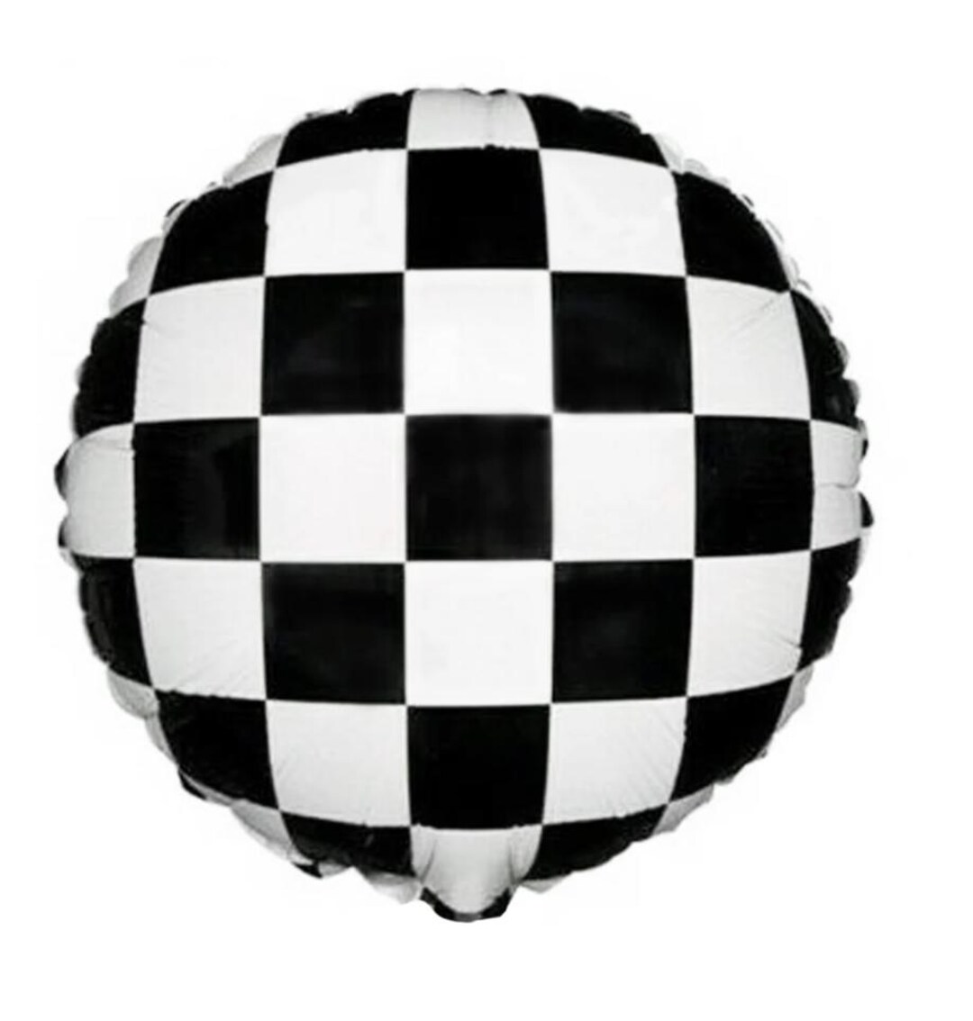 17" Checkerboard Round Mylar Balloon – Perfect for Race Car Parties - Etsy