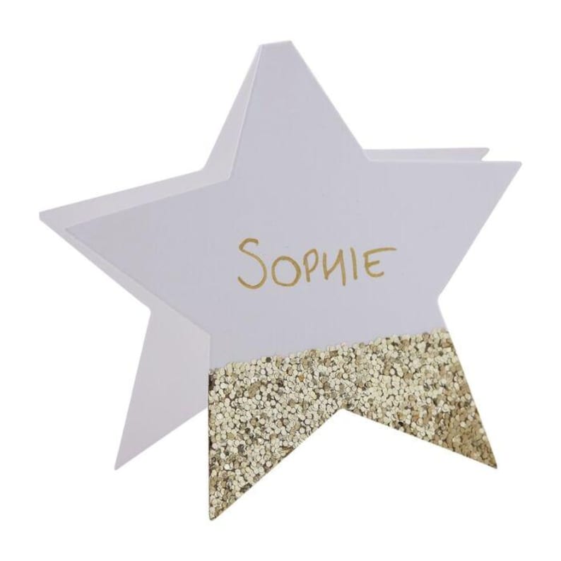 Star Shaped Gold Glitter Place Cards – Elegant & Sparkly for Parties - Etsy