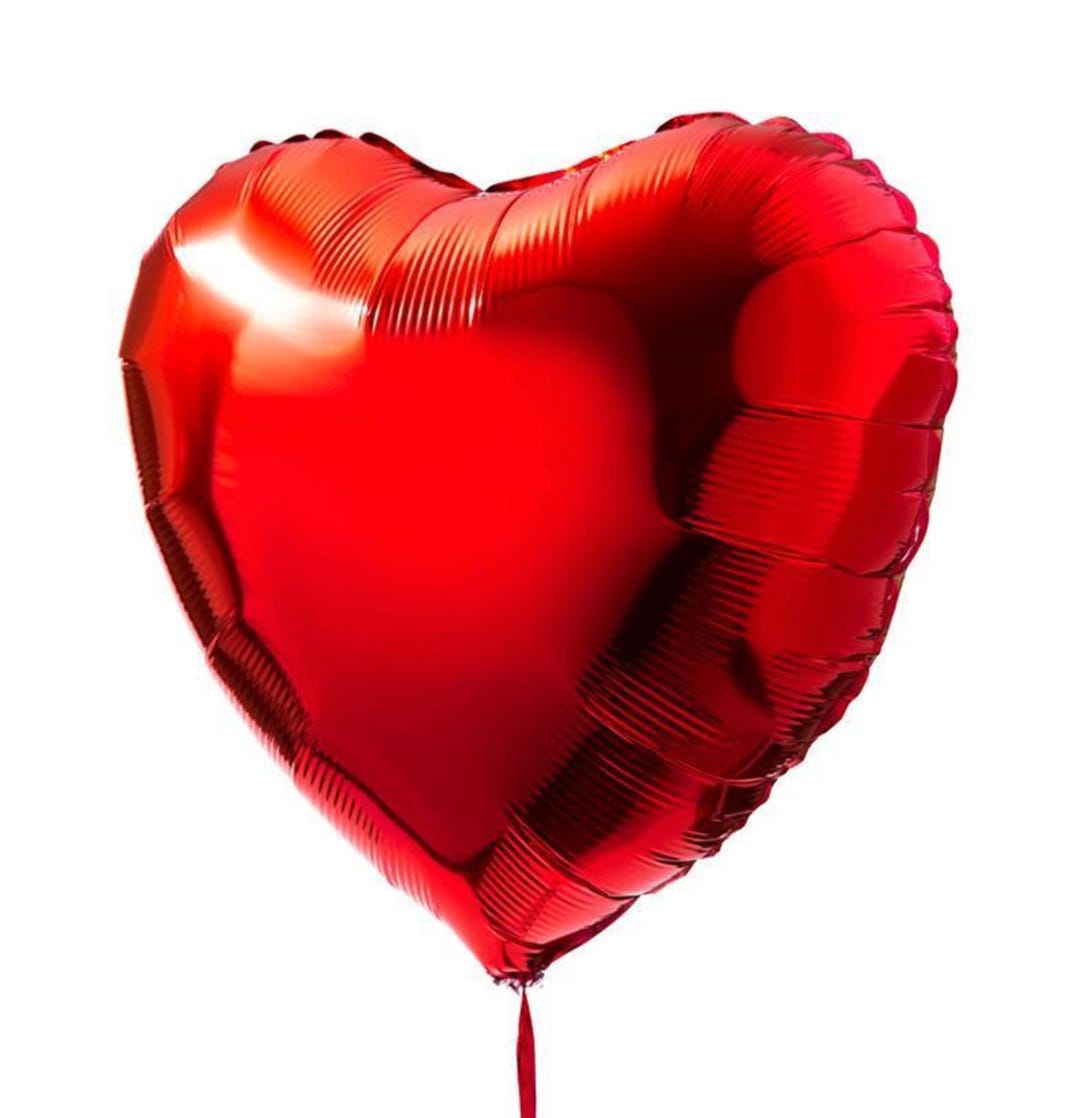 30" Red Metallic Heart Mylar Balloon for Valentine's Day & Celebrations ...