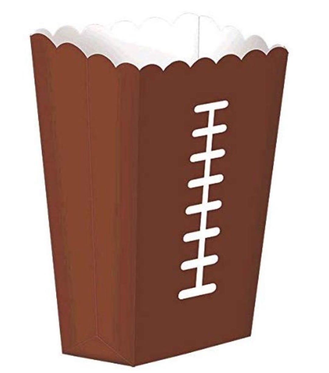 Football Popcorn Boxes – Set of 8 | Football Party Snack Containers for ...