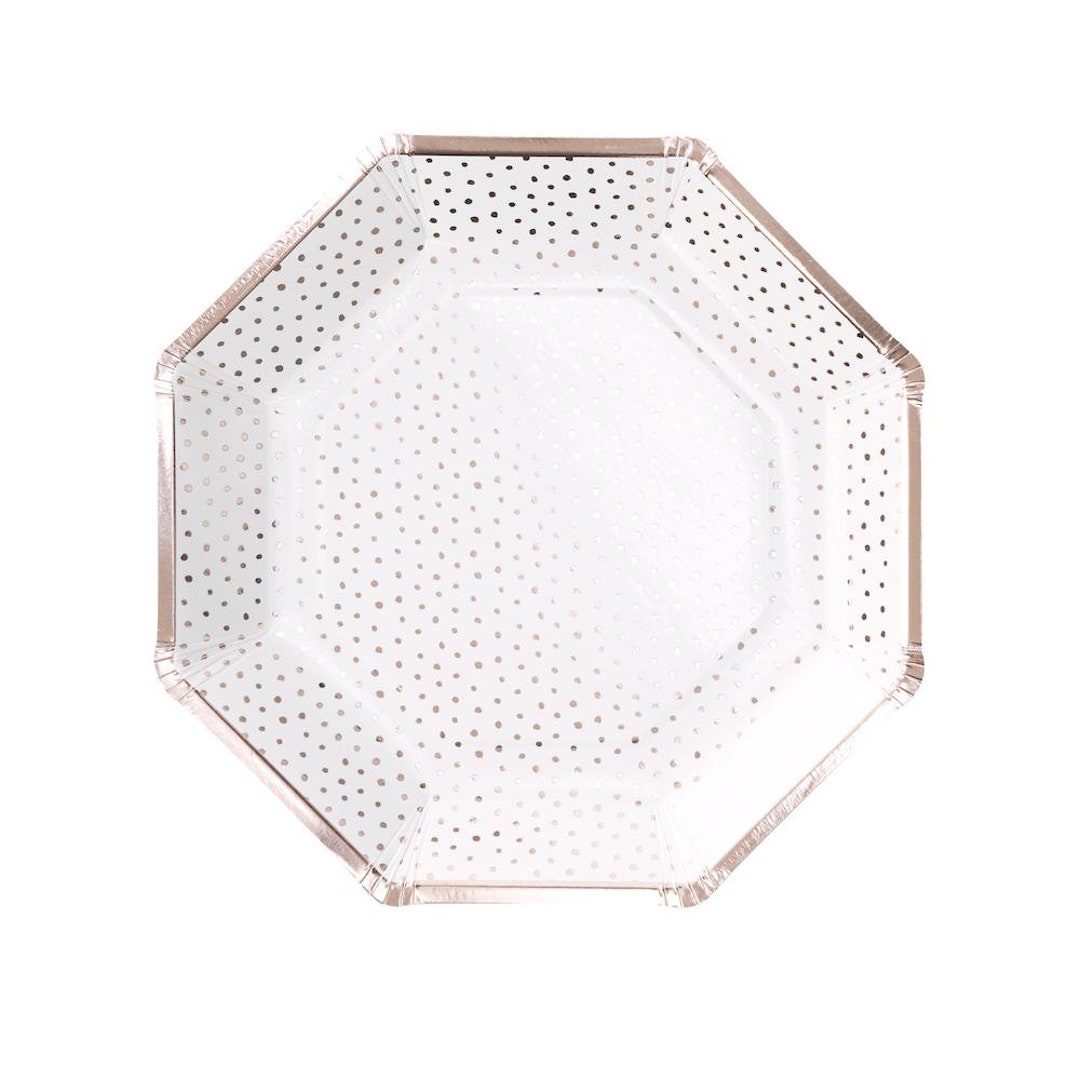 Rose Gold Polka Dot Plates - Etsy