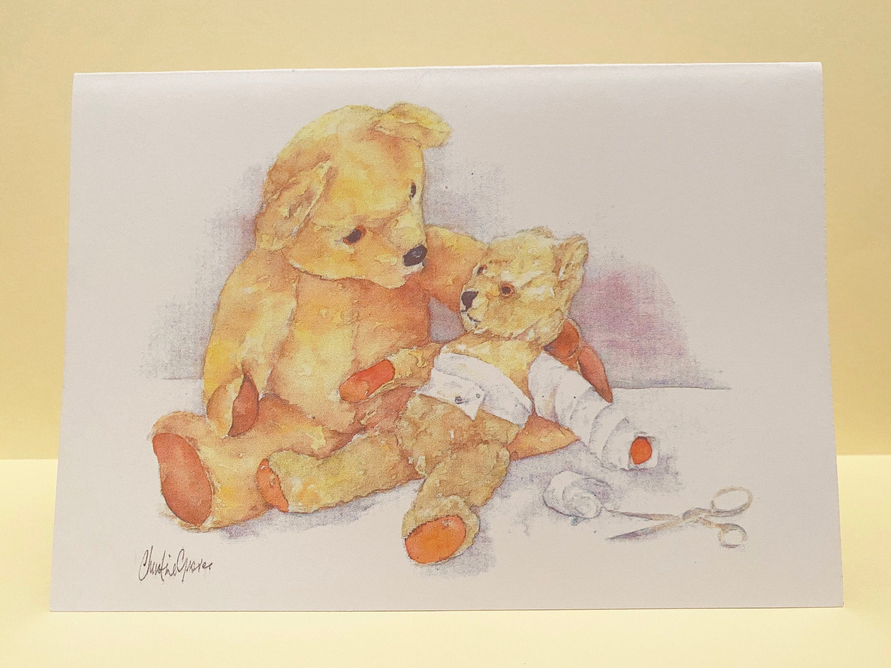 Blank Teddy Bear Greetings Card 'unbearable' - Etsy